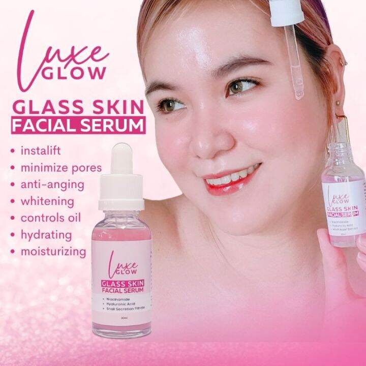Glass Skin Facial Serum Niacinamide Hyaluronic Acid LUXEGLOW | Lazada PH