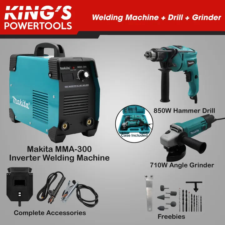 MK MMA-300(B) Welding Machine + 2in1 MK Grinder and Drill (Combo A ...