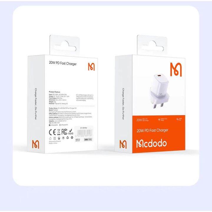 CH-4010/CH-4011/CH-4012/CH-4013 MCDODO 20W PD FAST CHARGER ADAPTER | Lazada