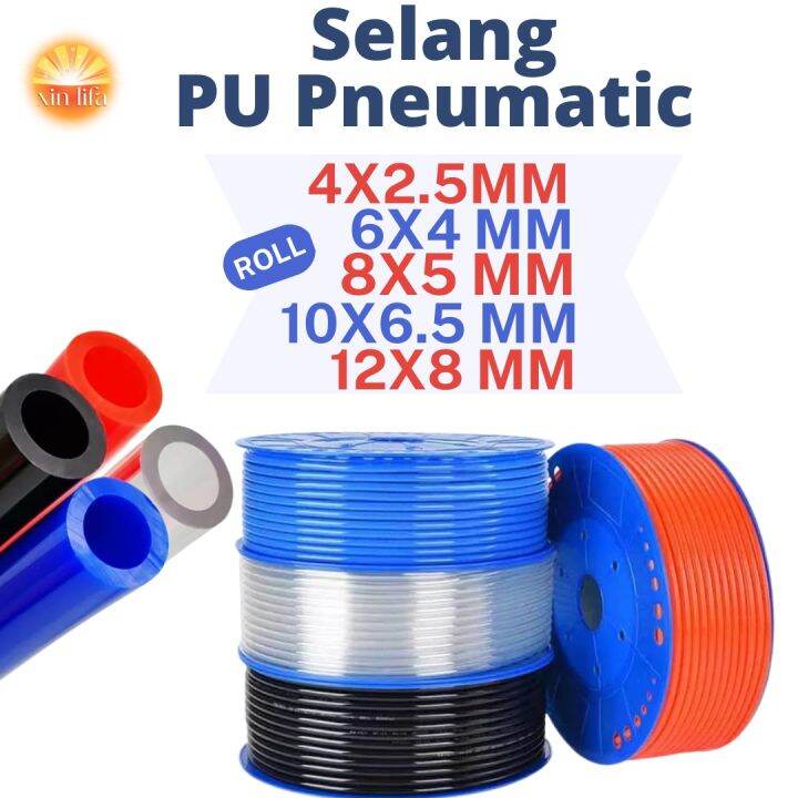Selang Pu 4 x 6mm / pneumatic hose / selang misting / selang pu 10 ...