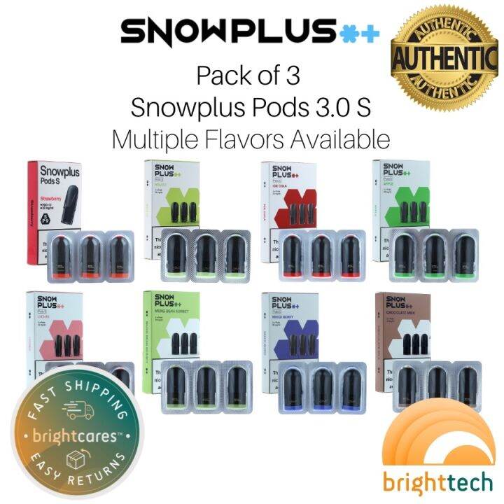 VAPE SnowPlus Pods 3.0 S Legit Pack Of 3 Pod All Flavors | Lazada PH
