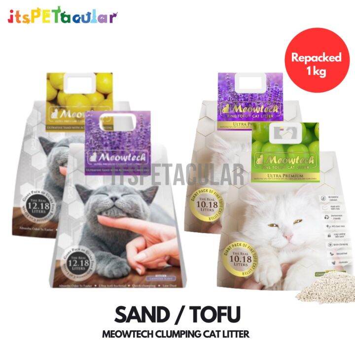 【READY STOCK】 ☉Meowtech Ultra Premium Clumping Cat Litter SAND TOFU ...