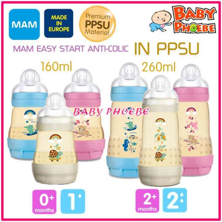 MAM Easy Start Anti-Colic Premium PPSU Baby Feeding Bottle Botol Susu 160ml/260ml (1pc) Baby ...