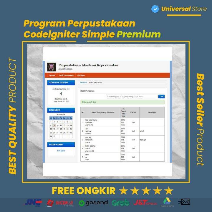 Program Perpustakaan Codeigniter Simple Full Version Terbaru Premium PRO Plus Lifetime | Lazada ...