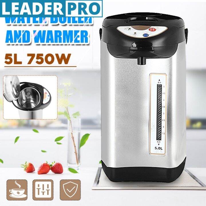 220V 750W 5L 304 Stainless Steel Wired Electric Kettle Water Boiler and Warmer Anti-dry Power ...