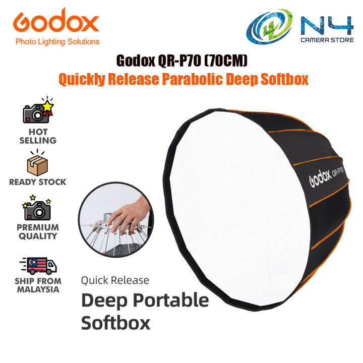 Godox QR-P70 QR-P70G 70CM Quickly Release Parabolic Deep Softbox for Bowens Mount Studio Flash ...