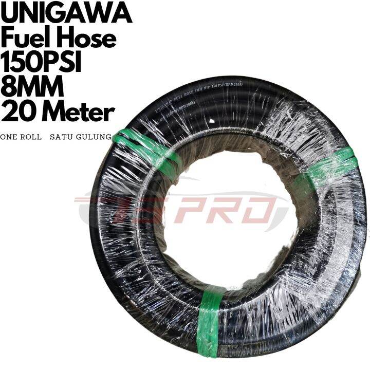 UNIGAWA Fuel Hose 150PSI 1 Roll 1 Gulung - 8MM x 20meter - Modify Fuel Pump DIY Water Heater ...