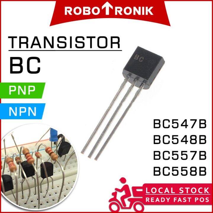 Transistor BC Series (NPN/PNP) BC547 BC548 BC557 BC558, Compatible Arduino UNO | Lazada