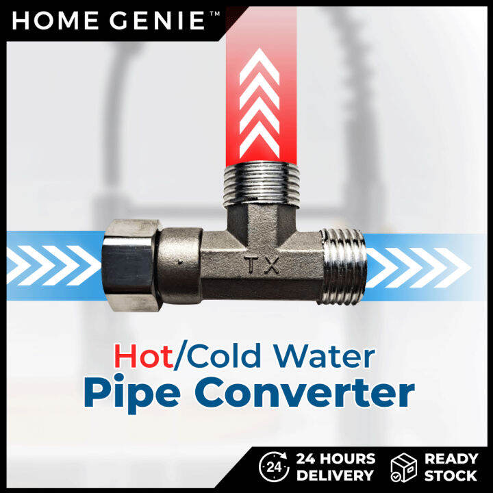 Stainless Steel Hot/Cold Water Converter Faucet Converter Pipe ...