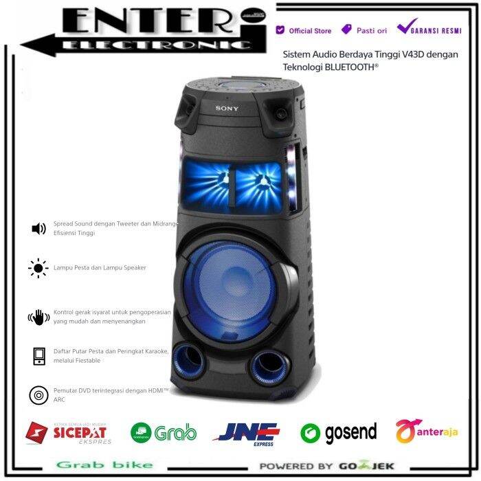 SONY MHC V43D - AUDIO PARTY SPEAKER PORTABLE KARAOKE BLUETOOTH MHC V43 ...