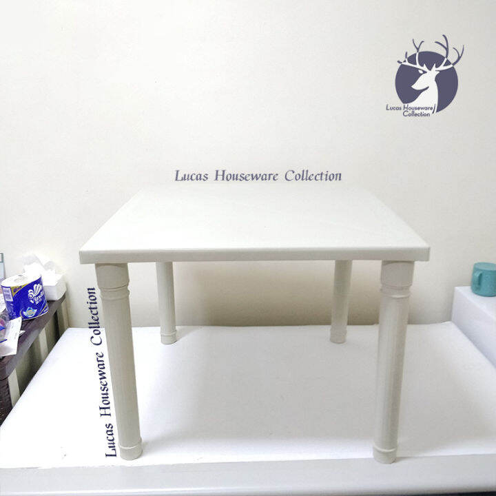 HANNITA 24 INCHES PLASTIC SQUARE TABLE MONOBLOCK TABLE STURDY COFFEE ...