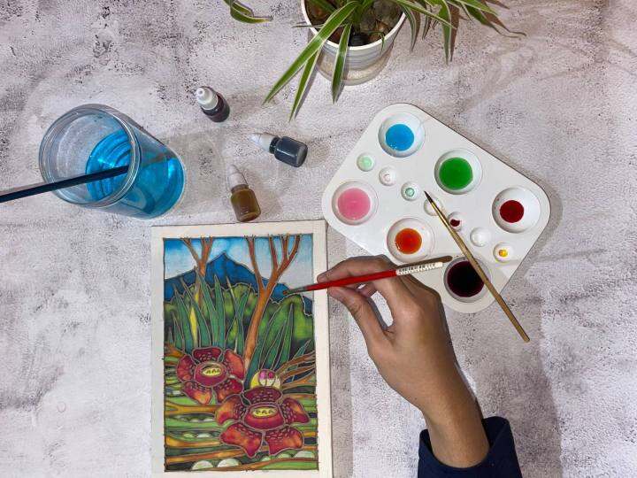 Batik On Silk - DIY Painting Kit (Double Rafflesia) | Lazada