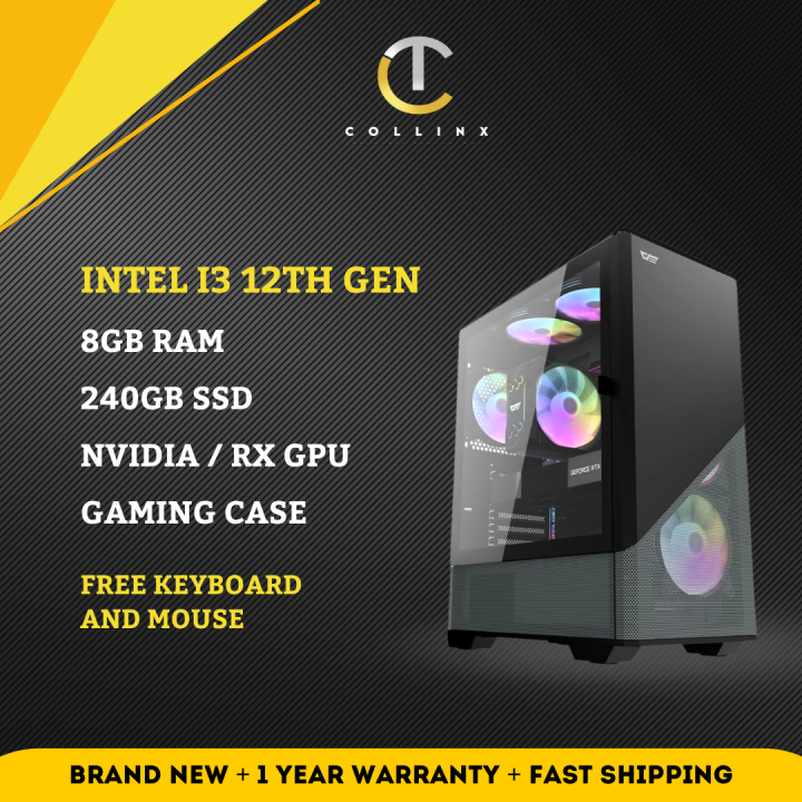 [ GAMING PC BUILD - SILVER ] INTEL CORE I3 12TH GEN RGB PC Desktop ...