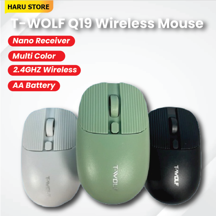 T WOLF Q19 2.4GHz Wireless Mouse* Free Battery* | Lazada