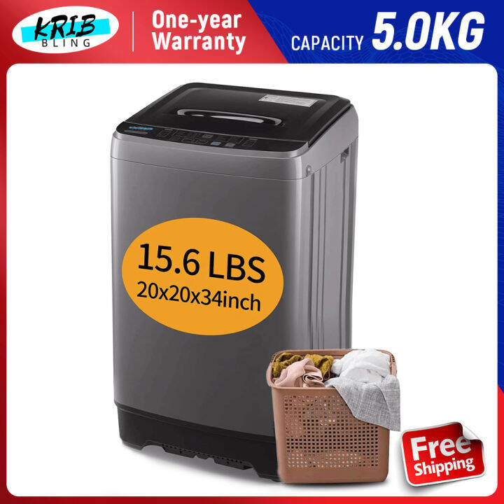 Full-Automatic Washing Machine 15.6lbs, KRIB BLING Portable Compact ...