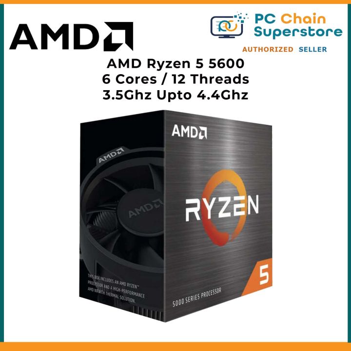 AMD Ryzen 5 5600 6 Cores Upto 4.4Ghz Unlocked AM4 Desktop CPU Processor ...