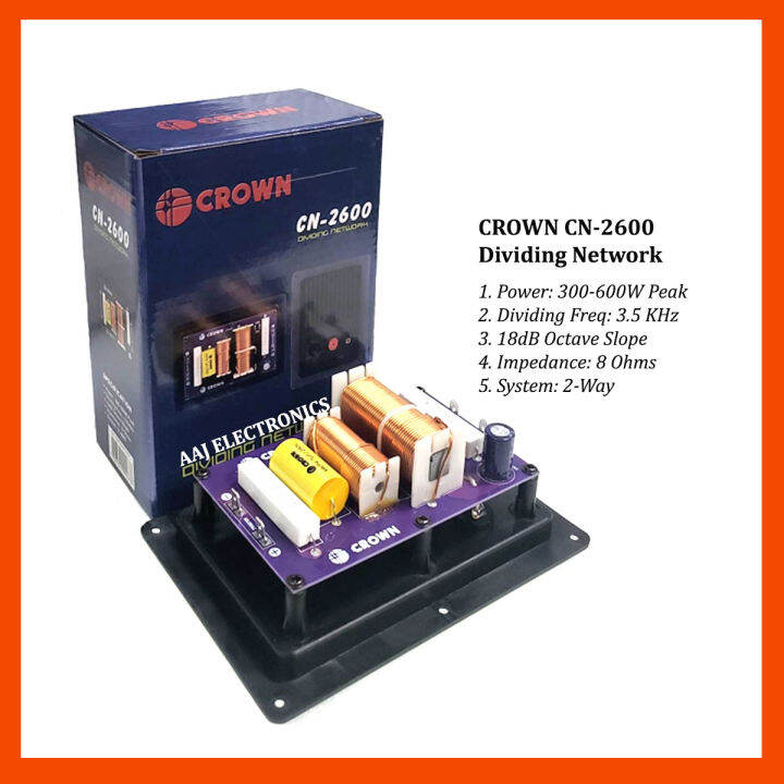 Original Crown CN-2600 2-Way Dividing Network 300-600 Watts Peak w ...