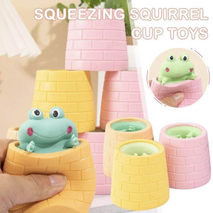 Pop Up Funny Rabbit Carrot Frog Pop Up Squeeze Anti-stress Toy Hide ...