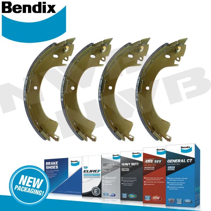 Bendix Brake Shoe Set for Mitsubishi Adventure 1998-2018, L200 4x2, Pajero 1985-2006 and L300 ...