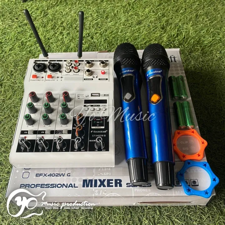 Mixer Aktif Soundcraft 2 Channel + Mic 2 unit Paket Lengkap Antena ...