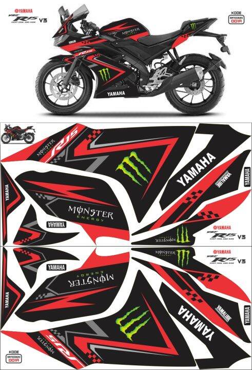 [COD] striping yamaha r15 v3 /sticker decal yamaha r15 v3 /stiker Lis ...
