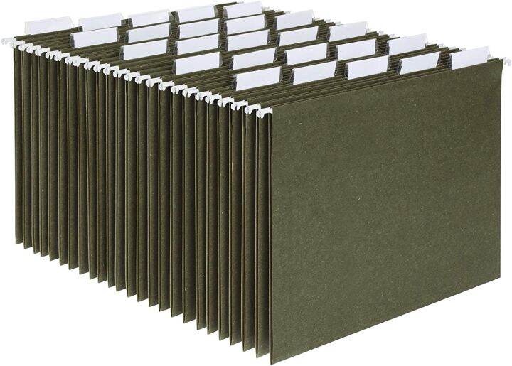 Pendaflex Hanging File Folders, Letter Size, Standard Green, 1/5-Cut ...