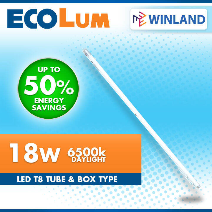 FIREFLY by Winland ECOLUM 18watts LED T8 Tube & Box Type Set Daylight ...