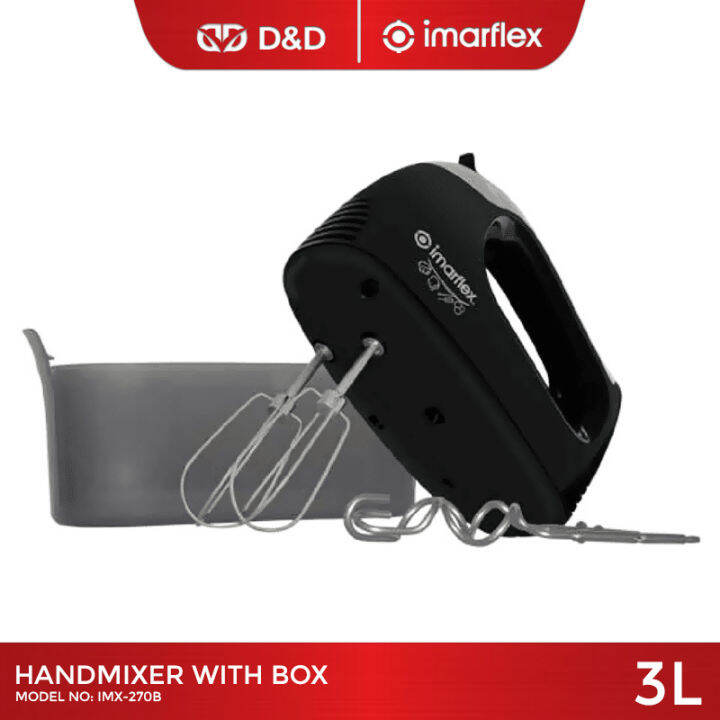 Imarflex IMX-270B Electric Hand Mixer with Built-in Accessory Box (300W ...