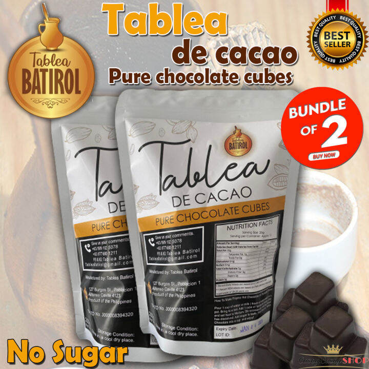 (NO SUGAR)Alfonso Batirol,Tablea Batirol,Pure Tablea,No Sugar,12CUBES ...