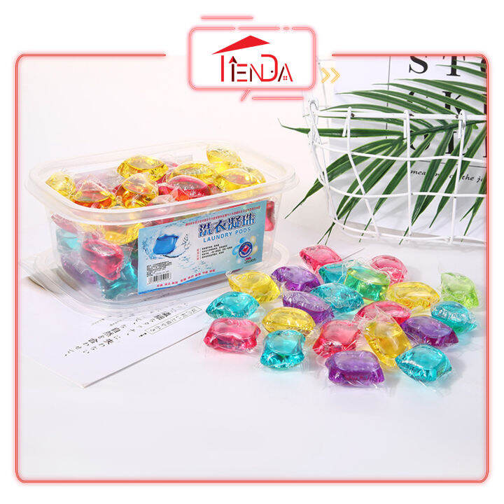 (50pcs) Laundry Wash Balls Laundry Gel Beads Remove Stains Bead Balls ...