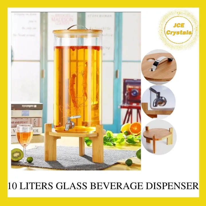 【NEW ITEM】10 LITERS GLASS BEVERAGE DISPENSER / GLASS DISPENSER WITH ...