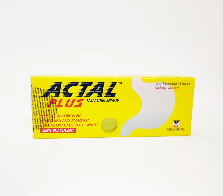 ACTAL Plus Fast Acting Antacid Tablets 20s 益达胃强力装 20粒 Relieves Gastric ...