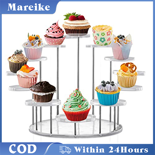 Mini Cupcake Stand Birthday Party Round Pastry Acrylic Display Stand ...