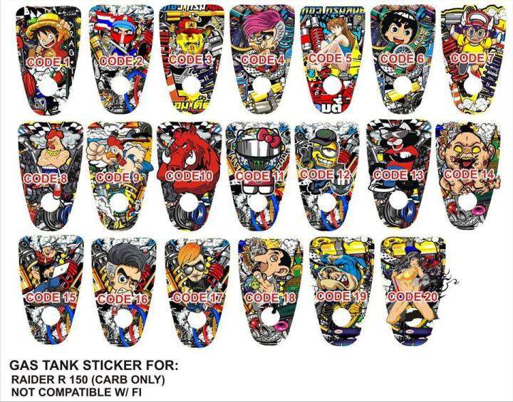 RAIDER 150 CARB GAS TANK STICKER | Lazada PH