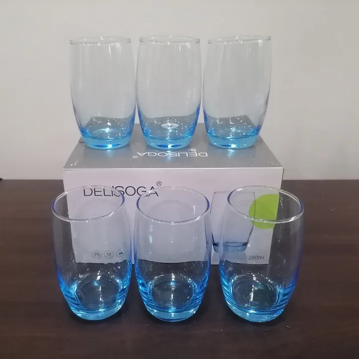 ES1140B Delisoga Deli Glassware Drinking Set 6pcs 390mL | Lazada PH