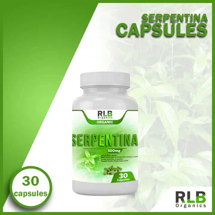 Organic Pure Natural Serpentina Capsules (30, 60, 100 Capsules) For ...