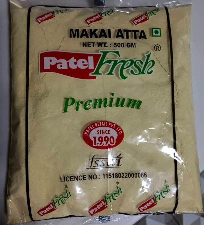 PATEL fresh makai ATTA แป้งข้าวโพด Maize flour / MAKKI Atta 500g ...