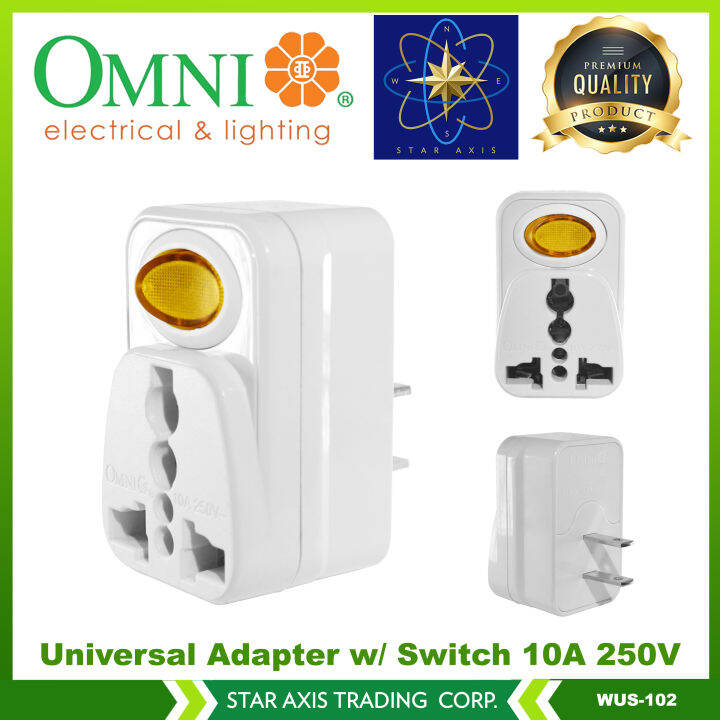 Omni Universal Adapter w/ Switch 10A 250V WUS-102 | Lazada PH