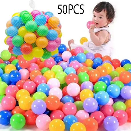 Ocean Balls001-50pcs Children Swim Colorful Soft Plastic Ocean Balls ...