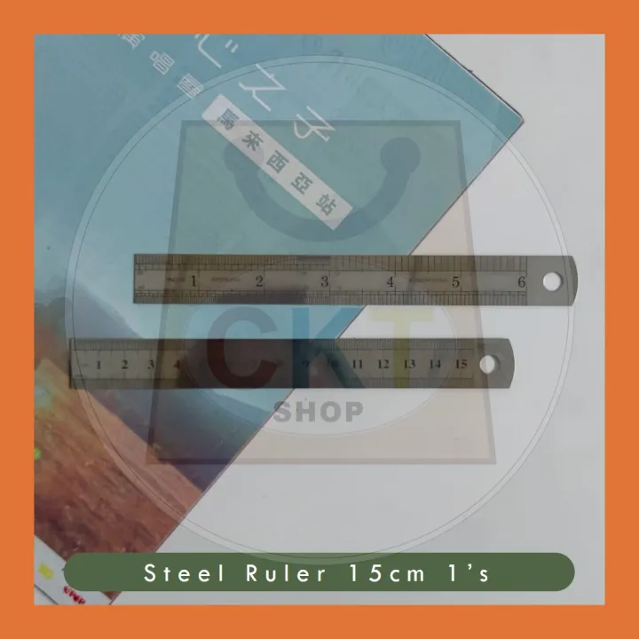 Stainless Steel Metric Ruler 15CM 6'' Pembaris Keluli Pembaris Besi ...