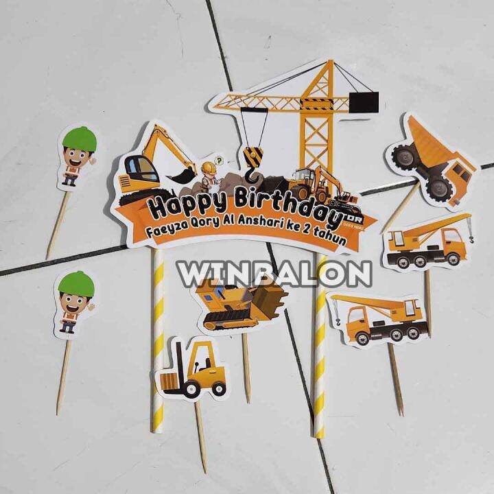 Topper Cake Custom Nama Excavator | Lazada Indonesia