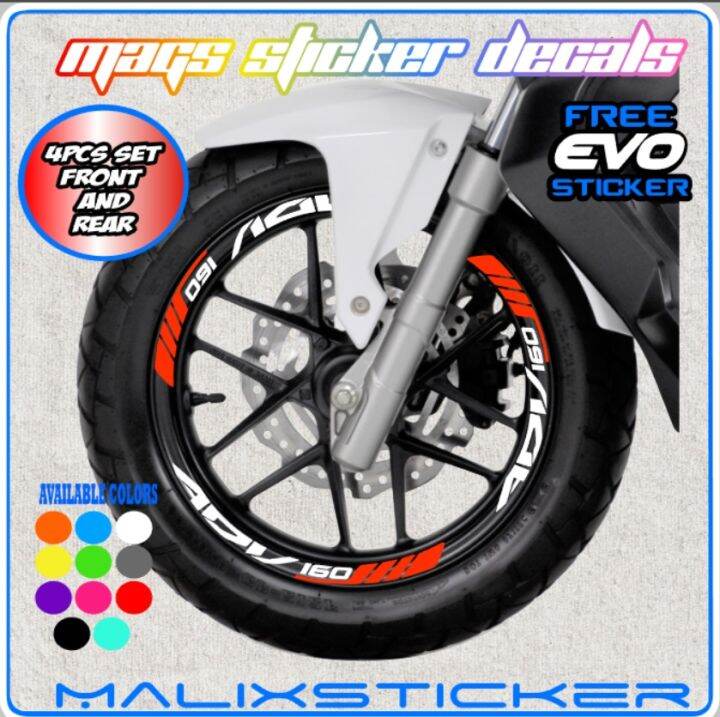 Adv 160 mags sticker 4pcs set front and rear sticker decals | Lazada PH