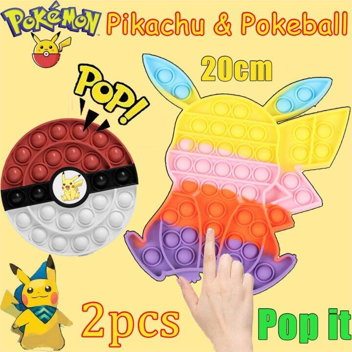 [2-3Day Deliver]2PCs Pikachu Pokeball Fidget Toys Pop its Push Bubble ...