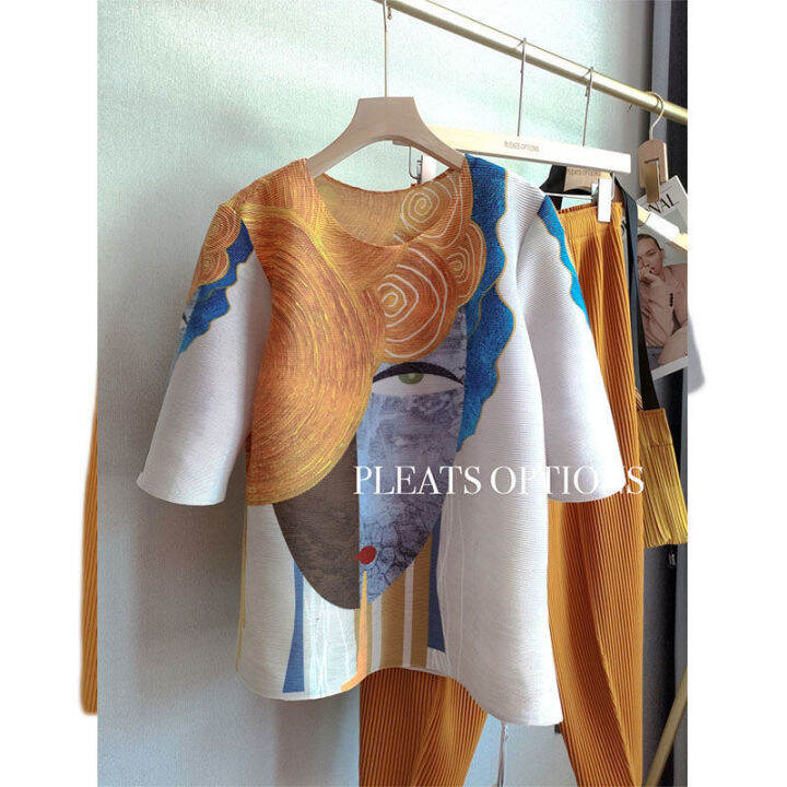 William's Castle Miyake เสื้อผ้าฤดูร้อน2023รุ่นใหม่คอกลมดีไซน์ให้ความ ...
