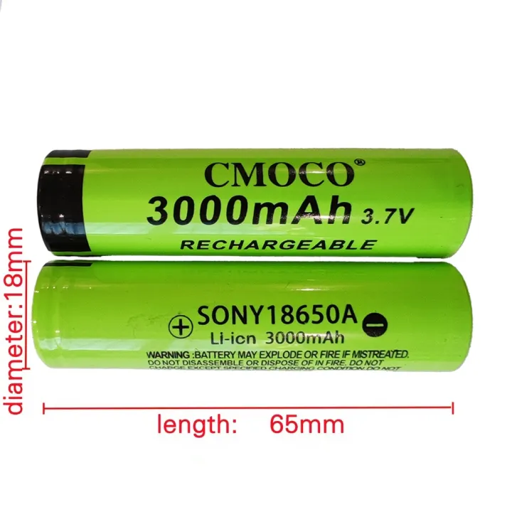 rechargeable battery CMOCO 2pcs 18650 3000mAh Rechargeable Vape Battery ...