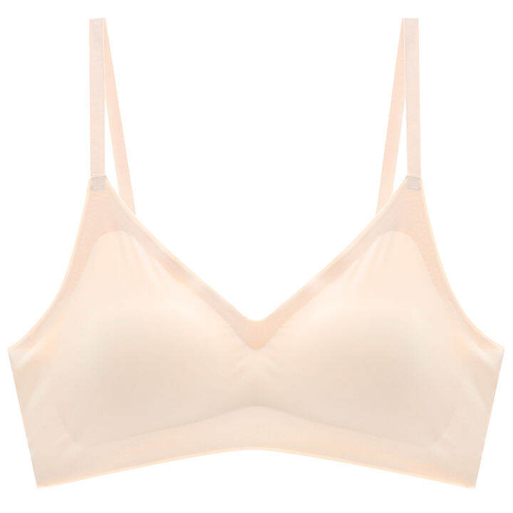 Ultra Thin Sports Bra Womens Seamless And Rims Free Small Chest Gathered Bra Sleeping Bra