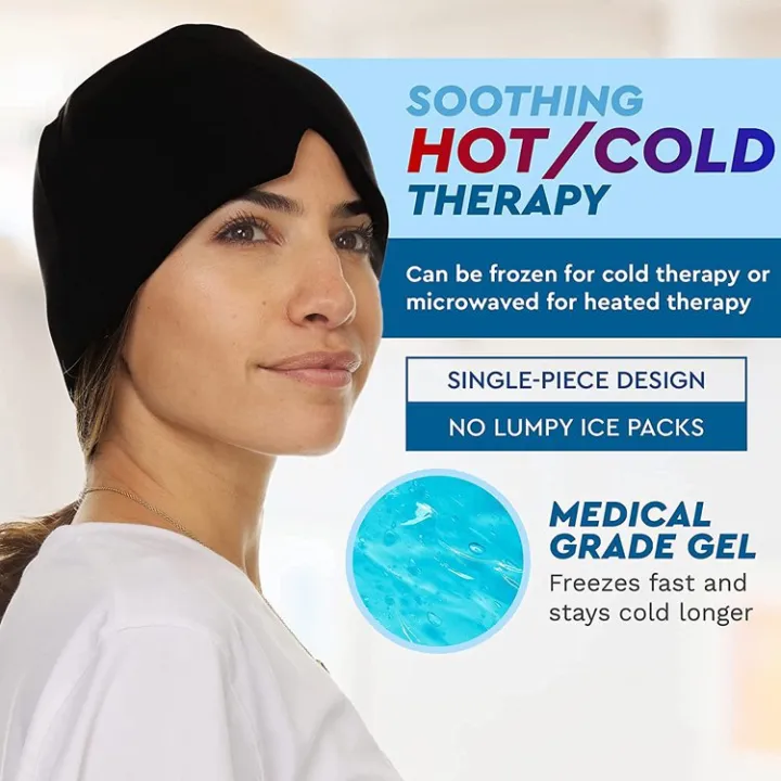 Vivicoco Migraine Relief Hat Gel Hot Cold Therapy Headache Relief Cap