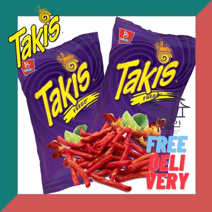 [Takis] Fuego Hot Chili Pepper Lime Tortilla Chips 90g SPICY | Lazada PH