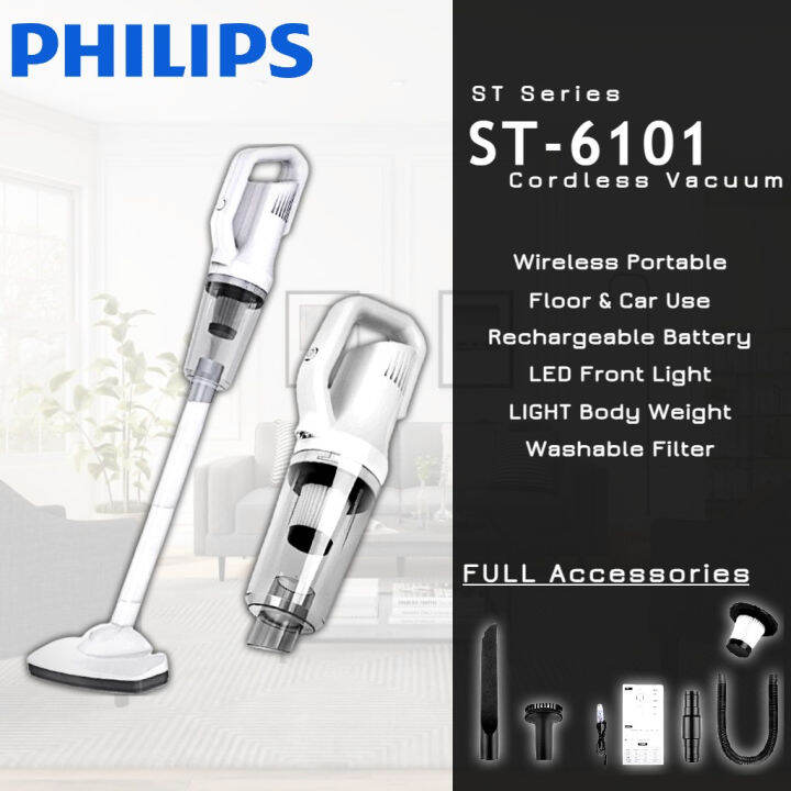 Ready Stock NEW 2023 ST-Series ST-6101 Cordless Vacuum Cleaner Rechargeable Cordless Car/Home ...