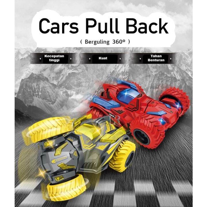 Mobil Pull Back Cars Monster Off-Road Truck Mobil Mainan Anak - Anak Big Wheel Double-Side ...
